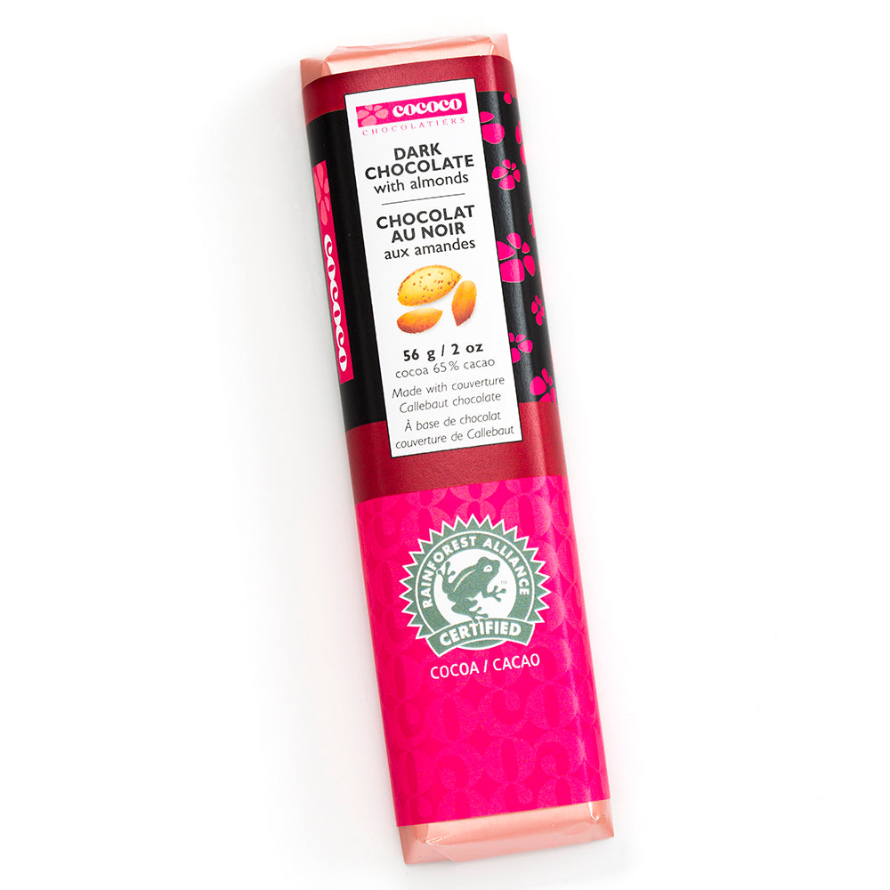 Dark Chocolate Bar with Almonds, 56g